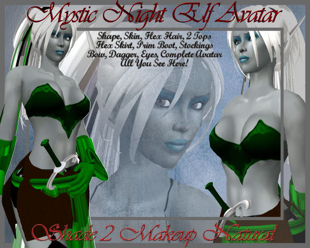 Second Life Marketplace - Mystic Night Elf Drow Complete Avatar Shade2Natural