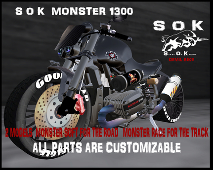 Second Life Marketplace - MONSTER SOK RS 13000 BIKE