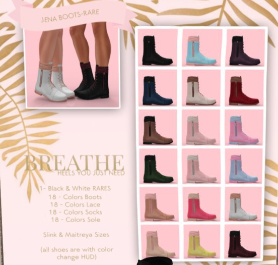 Second Life Marketplace - [BREATHE]-Jena Boots-Blueberry