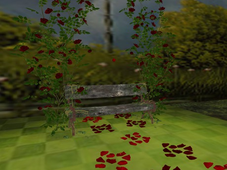 Second Life Marketplace - Rose Arch & Bench Scattered & Falling Red ...