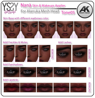 Second Life Marketplace - DEMO *YS&YS* Nana Skin Applier for Akeruka Heads