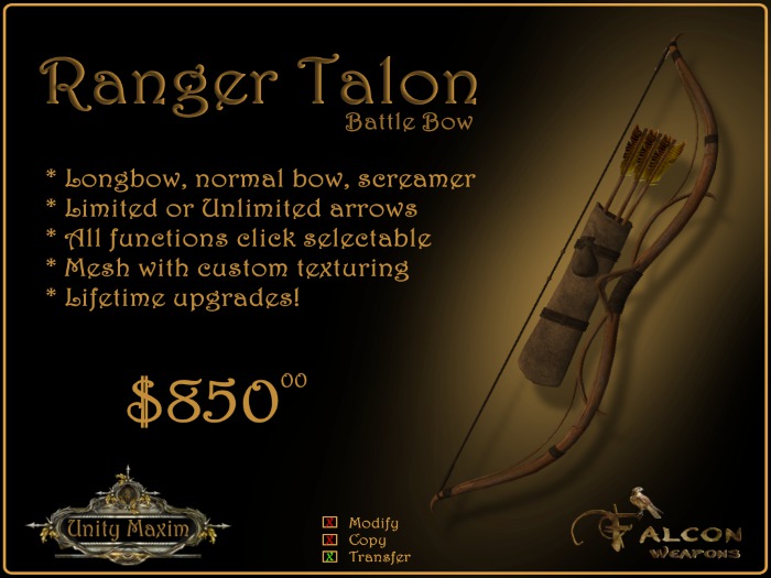 Second Life Marketplace - Ranger Talon Bow Crate