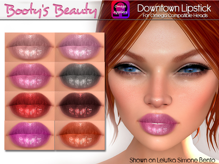Second Life Marketplace - *Booty's Beauty* Omega Lipstick ~ Downtown