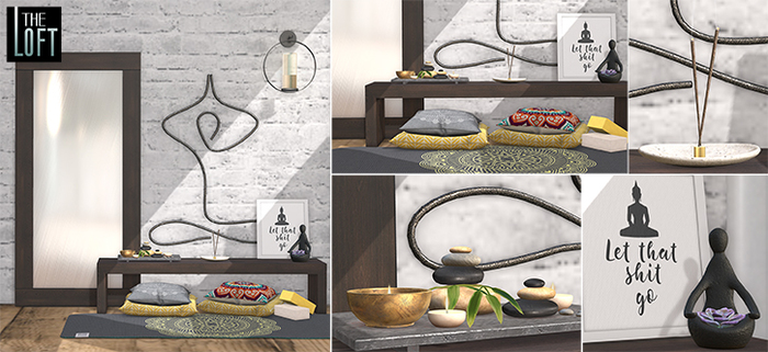Second Life Marketplace - Yoga Mat, Incense, wall sculpture, Yoga ...