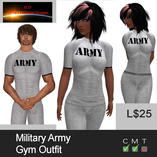 Second Life Marketplace - Military Gym Outfit Army