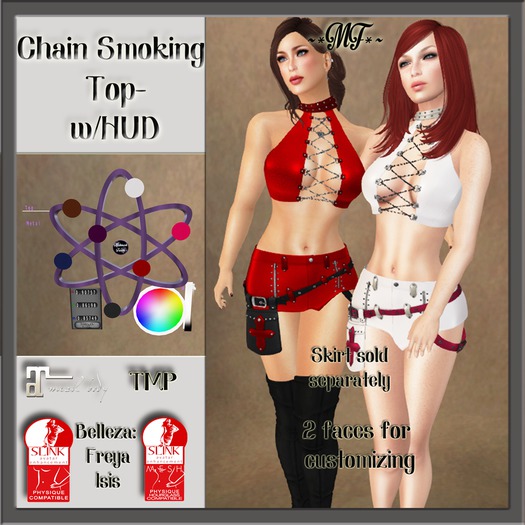 Second Life Marketplace - ~*MF*~ Chain Smoking Top w/HUD