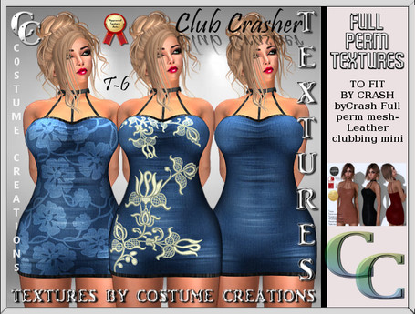 Second Life Marketplace - BY CRASH CLUB CRASHER TEXTURES T6 TRIO FULL PERM