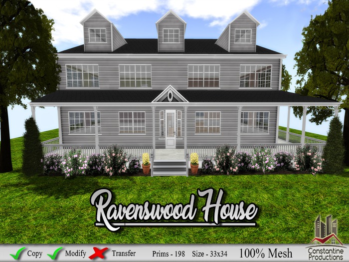 Second Life Marketplace - -CP- Unfurnished Ravenswood House, 100% Mesh ...