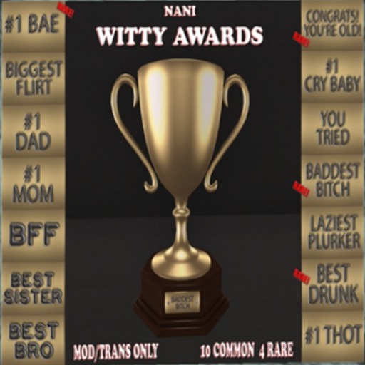 Second Life Marketplace - nani - witty award - lazy plurker