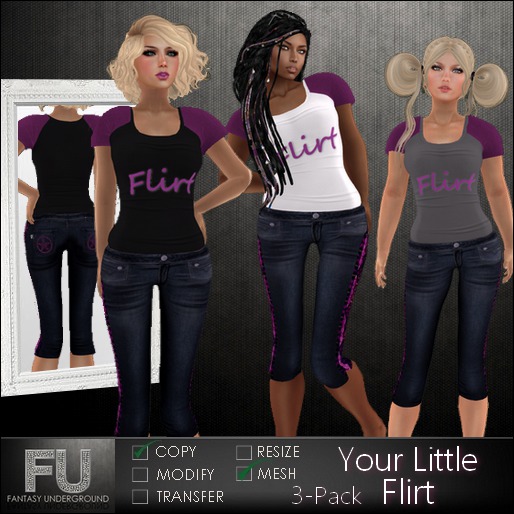 Second Life Marketplace - Your Little Flirt 3-Pack * Jean Capris with ...
