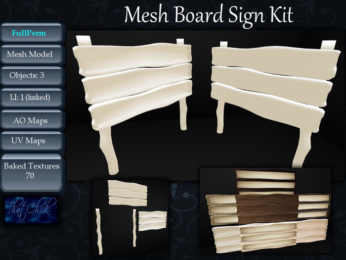 Second Life Marketplace - ~tc~ Mesh Board Signs FullPerm Kit