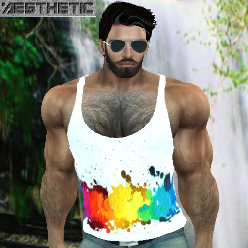 Second Life Marketplace - Aesthetic Muscle Tank Top Rainbow Paint