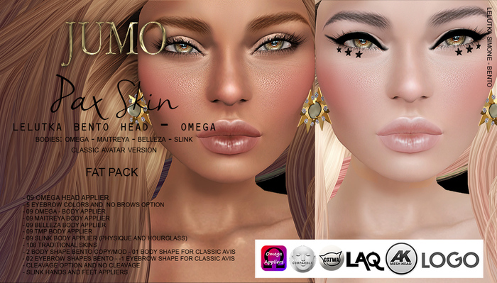 Second Life Marketplace - .:JUMO:. Pax Skin Fat Pack - OMEGA - ADD ME