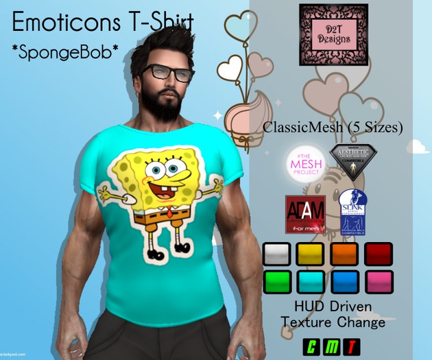 Second Life Marketplace - [D2T Designs] Emoticons Spongebob [boxed]