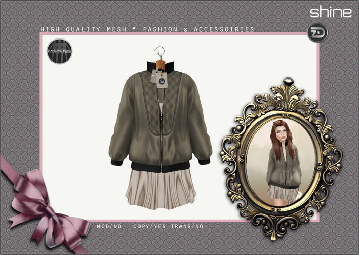 Second Life Marketplace - shine by [ZD] - "Coco" Dress & Bomber Jacket ...