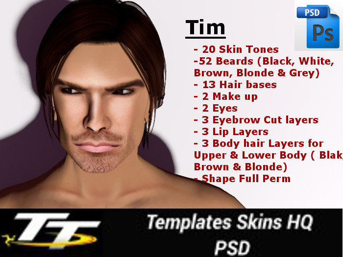 Second Life Marketplace - [TT] -TIM- Skins Templates HQ - PSD