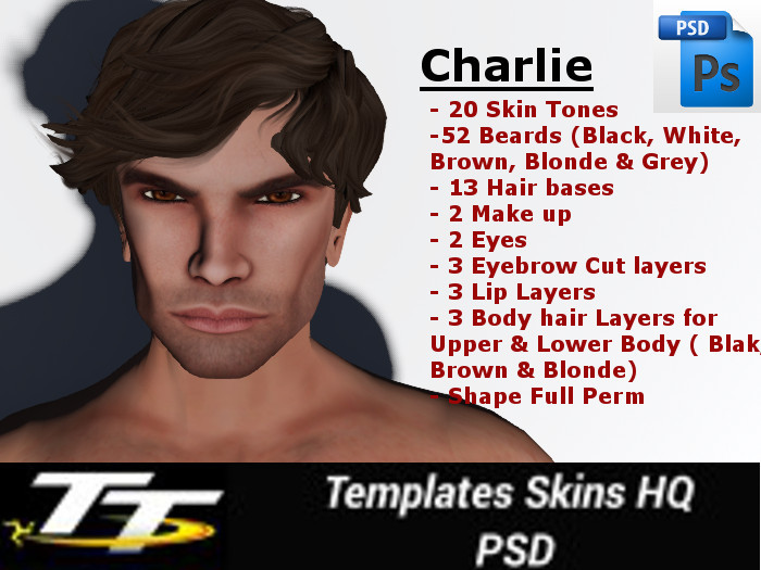 Second Life Marketplace - [TT] -CHARLIE- Skins Templates HQ - PSD