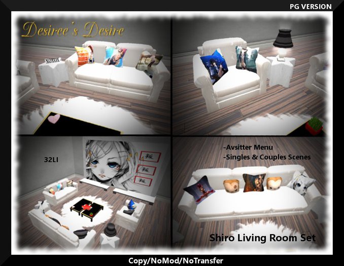 Second Life Marketplace - "Anime Themed" Shiro Living Room Set (PG)