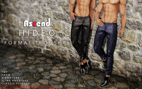 Second Life Marketplace - //Ascend// Hideo Formal Trouser - Dark Brown