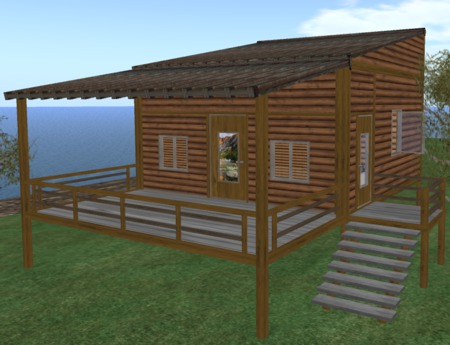 Second Life Marketplace - Elevated Log Cabin or Beach House