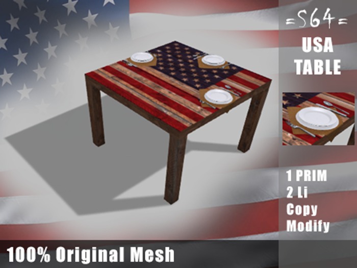 Second Life Marketplace - =TA= USA Table w/ plates