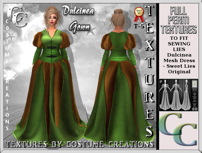 Second Life Marketplace - SL- DULCINEA GOWN TEXTURE 5 - FULL PERM