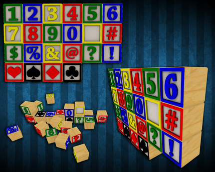 Second Life Marketplace - Morf's Mesh Numbers & Symbols Blocks (Full Perm)