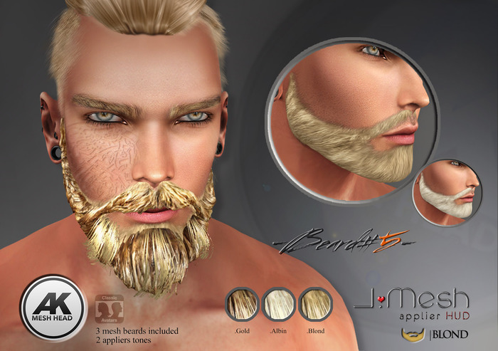 Second Life Marketplace - [i.mesh] - Beard#5 BLONDs (hud) - [AKERUKA ...