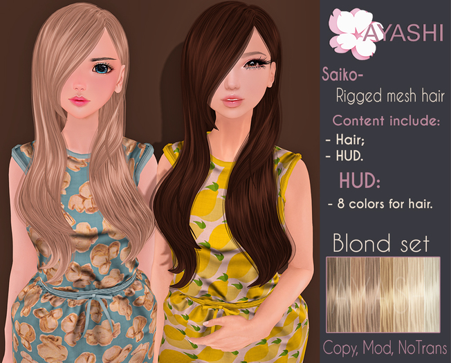 Second Life Marketplace - [^.^Ayashi^.^] Saiko hair-Blond set