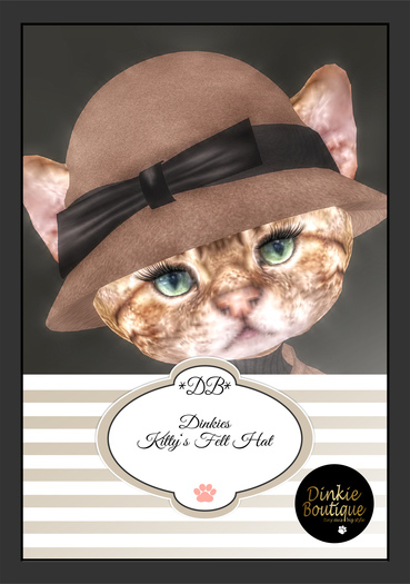 Second Life Marketplace - *DB* DINKIES FELT HAT FOR KITTY tan