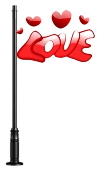 Second Life Marketplace - Sanna Love Flag With Pole Alpha SET