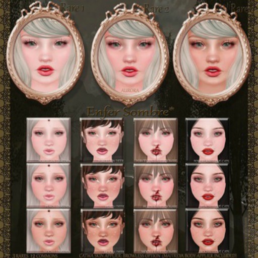 Second Life Marketplace - Skin Peach tone - Lovely Zombie (Enfer Sombre*)