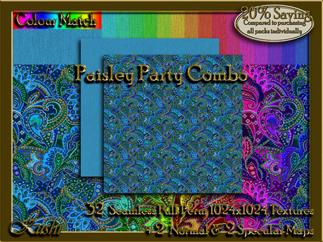 Second Life Marketplace - Paisley Party COMBO Textures