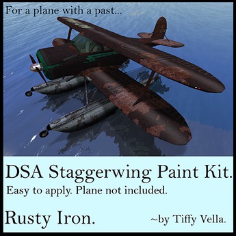 Second Life Marketplace - Paint Kit- DSA Staggerwing- Rusty Iron- boxed