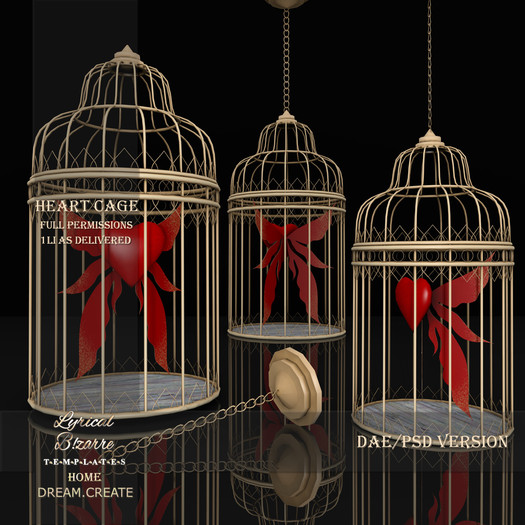 Second Life Marketplace - !Lyrical B!zarre Templates! - Heart Cage MESH ...