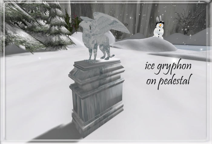 Second Life Marketplace - ice gryphon on pedestal