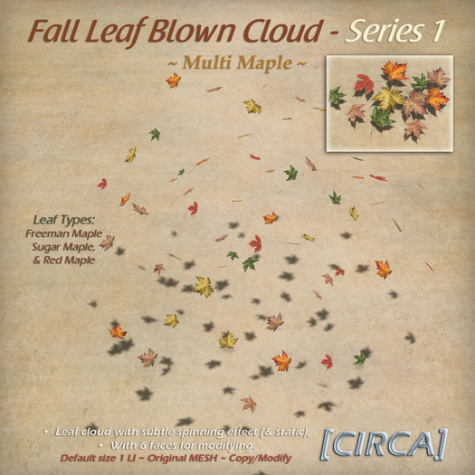 Second Life Marketplace - [CIRCA] - Fall Leaf Blown Cloud - Series 1 - Multi Maple