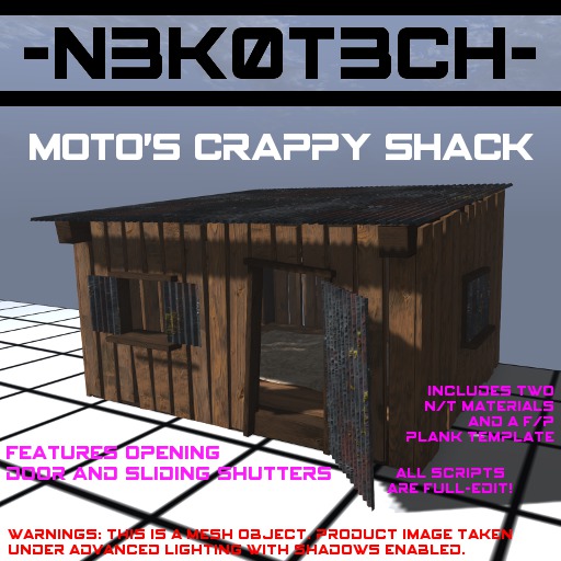 Second Life Marketplace - [-NT-] Moto's Crappy Shack [Boxed]