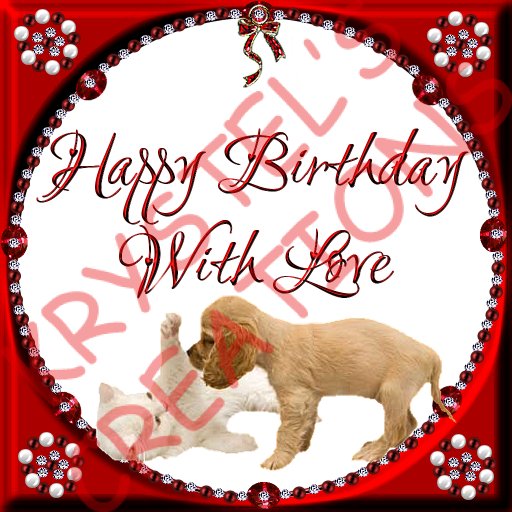 Second Life Marketplace - HBF59 Happy Birthday With Love Greetings Card ...