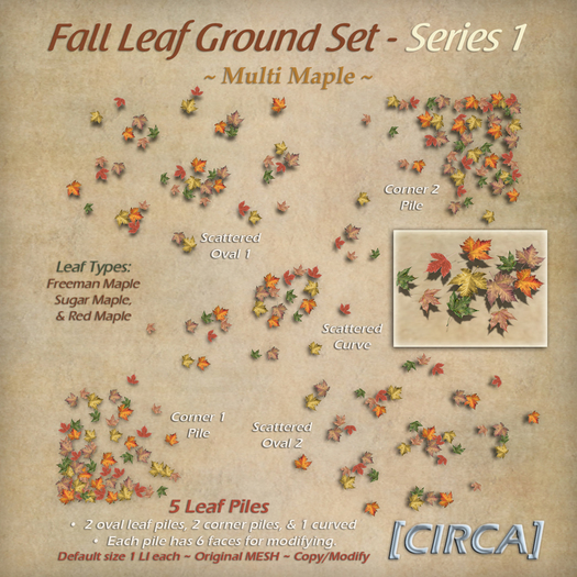 Second Life Marketplace - [CIRCA] - Fall Leaf Ground Set - Series 1 - Multi Maple