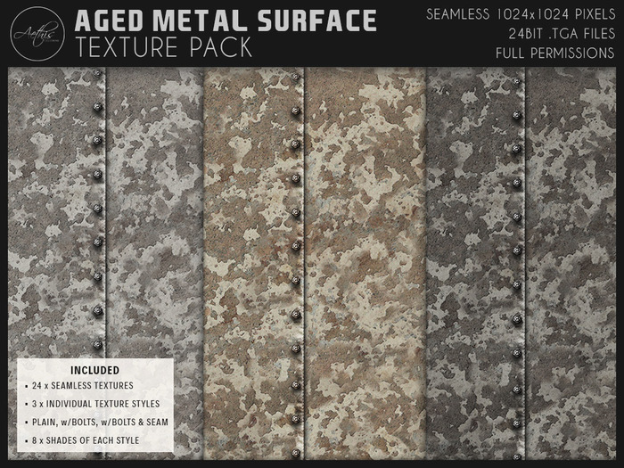 Second Life Marketplace - [AC] Seamless Aged Metal Surface Textures Pack