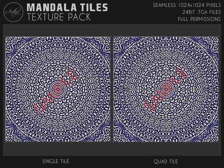 Second Life Marketplace - [AC] Seamless Mandala Tile Textures Pack