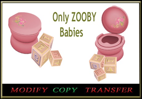 Second Life Marketplace - Zooby babies pink pot for girls
