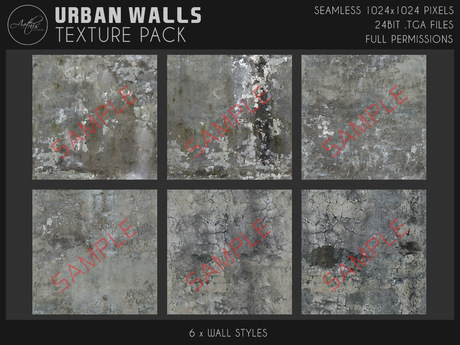 Second Life Marketplace - [AC] Seamless Weathered Urban Wall Textures Pack