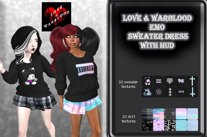 Second Life Marketplace - L&W Emo Sweater Dress with HUD