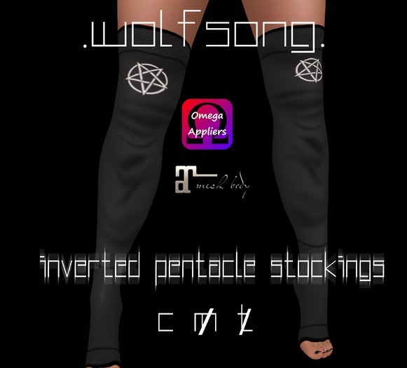 Second Life Marketplace - .wolfsong. ~ inverted pentacle stockings appliers