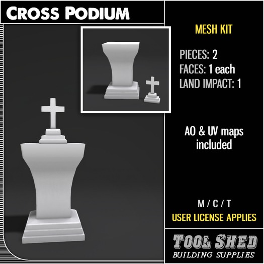 Second Life Marketplace - Tool Shed - Cross Podium Mesh Kit - Halloween ...