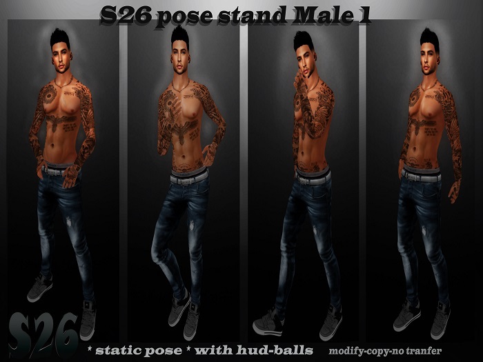 Second Life Marketplace - s26 pose stand male 1