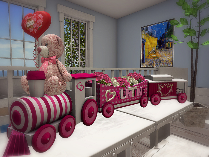 Second Life Marketplace - CJ Valentine Love Train with Balloon - m/t