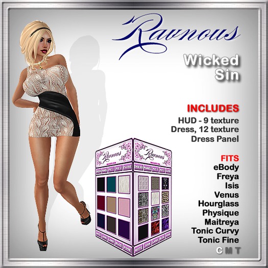 Second Life Marketplace - Ravnous - Wicked Sin + HUD - eBody, Maitreya ...